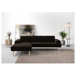 Ecksofa Home Affaire "Swift Scandic Design, Federkern f&uuml;r hohen Sitzkomfort, L-Form", braun, B:292cm H:83cm T:176cm, 100% Polyester, Sofas, Ecksofa, Federkern-Polsterung, B/T/H: 292/83/176 cm