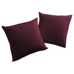 Dekokissen WIRTH "Newbury" Gr. 2, lila (aubergine, unifarben), B:50cm L:50cm, Baumwolle, Polyester, Dekokissen_Sitzkissen_Kissenh&uuml;llen, Kissenh&uuml;lle ohne F&uuml;llung, 2 St&uuml;ck