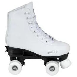Rollschuhe Playlife "Classic White adjustable" Gr. 39, schwarz (schwarz, wei&szlig;), Inlineskates_Rollschuhe, Kinder, 39/42 (bis 100 kg), Lederimitat, Vinyl