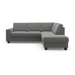 Ecksofa Home Affaire "County L-Form", grau, B:236cm H:81cm T:213cm, Luxus-Microfaser (100% Polyester);Struktur fein (100% Polyester);Luxus-Microfaser weich (9&szlig;% Polyester, 10% Polyamid), Sofas, Ecksofa, wahlweise Ottomane links oder rechts, mit Federkern-Polsterung