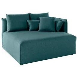 Ottomane OTTO HOME "N&ouml;re", blau (petrol), B:138cm H:86cm T:128cm, 100% Polyester, Sofas, Ottomane, kurzes Lounge-Modul - zum Zusammenstellen, Breite 138 cm, Tiefe 128 cm