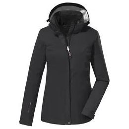 Outdoorjacke Killtec "KOS 133 WMN JCKT", Damen, Gr. 38, schwarz, Obermaterial: 100% Polyester;Futter: 100% Polyester, Jacken Outdoorjacke, Wasser- und winddichte Damenjacke mit abnehmbarer Kapuze