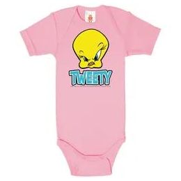 Body logoshirt, Jungen, Gr. 74/80, EURO-Gr&ouml;&szlig;en, pink, 100% Baumwolle, bedruckt, kurz, Rundhals, Bodys Body, mit s&uuml;&szlig;em Tweety-Aufdruck