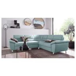 Sit & More Ecksofa SIT & MORE "Sorano L-Form", blau (aqua), B:249cm H:88cm T:229cm, Sofas, Ecksofa, wahlweise mit Bett- und Relaxfunktion, inkl. Bettkasten