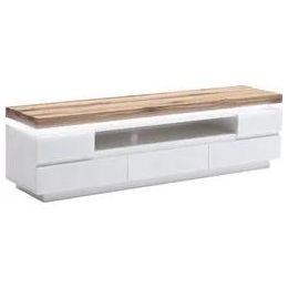 Lowboard MCA furniture "Romina", wei&szlig; (wei&szlig; matt), B:175cm H:49cm T:40cm, MDF, Massivholz, Sideboards, Lowboard, mit LED Beleuchtung wei&szlig; dimmbar, inkl. Fernbedienung