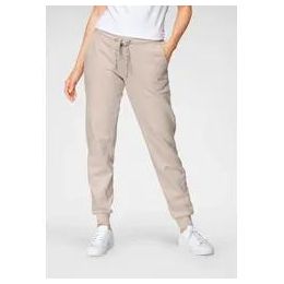 Sweathose OTTO products, Damen, Gr. 50, N-Gr, beige, angeraute Sweatware, Obermaterial: 100% Baumwolle, aufgeraut, unifarben, figurbetont lang, Hosen Sweathose, GOTS zertifiziert - aus Bio-Baumwolle -