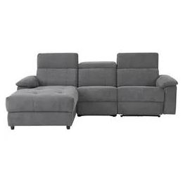 Ecksofa Home Affaire "Binado, L-Form", grau (anthracit), B:252cm T:164cm, Webstoff (95% Polyester/5% Nylon), Sofas, Ecksofa, mit manueller oder elektrischer Relaxfunktion mit USB-Anschluss