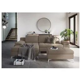Sit & More Stauraumhocker SIT & MORE "Latigo", braun (macchiato), B:98cm H:44cm T:68cm, Hocker, Hocker mit Stauraum Polsterhocker, inklusive Stauraum