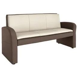 Hockerbank exxpo - SOFA FASHION "Cortado, 3-Sitzer K&uuml;chensofa mit hohem Sitzkomfort", braun (braun, creme), B:182cm H:89cm T:67cm, Strukturstoff (88%Polyester, 12% Nylon) mit Absatz Luxuskunstleder;Luxus-Microfaser (Zusammensetzung: 10% Baumwolle, 90% Polyester), Hocker, Polsterbank, hohe Bodenfreiheit, sch&ouml;ne Detailverarbeitung