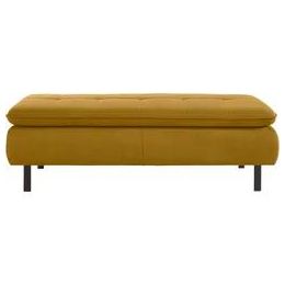 Hockerbank Home Affaire "Birkholm", gelb (mustard), B:137cm H:44cm T:65cm, 98% Polyester 2% Polyamid, Hocker, Polsterhocker, passend zur Serie "Birkholm", B/T/H: 137/65/44 cm