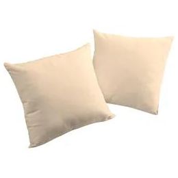 Dekokissen WIRTH "Newbury" Gr. 2, beige (beige, unifarben), B:50cm L:50cm, Baumwolle, Polyester, Dekokissen_Sitzkissen_Kissenh&uuml;llen, Kissenh&uuml;lle ohne F&uuml;llung, 2 St&uuml;ck