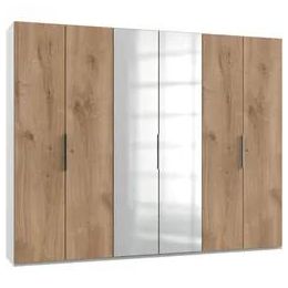 Kleiderschrank wimex "Level by fresh to go", wei&szlig; (wei&szlig;, plankeneichefarben), B:300cm H:236cm T:58cm, Schr&auml;nke, Kleiderschrank, mit Spiegelt&uuml;ren