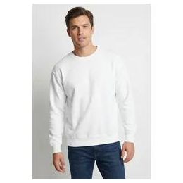 Sweatshirt Fruit of the Loom, Herren, Gr. XXL (60/62), wei&szlig;, angeraute Sweatware, Obermaterial: 80% Baumwolle, 20% Polyester, schmal h&uuml;ftlang, Rundhals, Rippb&uuml;ndchen, Sweatshirts Sweatshirt, im unifarbenen Design