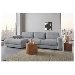 Ecksofa Home Affaire "Bloomfield, elegant, viel Platz, Mega Couch, Breite 303cm, L-Form", grau (antarctica), B:303cm H:84cm T:176cm, 100% Polyester, Sofas, Ecksofa, extra tiefe Sitzfl&auml;che, wahlweise mit Sitztiefenverstellung