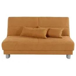 Schlafsofa Home Affaire "Gina", orange (mango), B:160cm H:86cm T:195cm, Sofas, Schlafsofa, mit einem Handgriff vom Sofa zum Bett