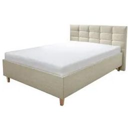 Polsterbett Alina "Ricardo", beige (beige tta 2), B:176cm H:102cm L:213cm, Struktur TTA (100% Polyester), Betten, Polsterbett, F&uuml;&szlig;e in Buche natur