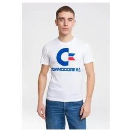 T-Shirt logoshirt "Commodore C64 Logo", Damen, Gr. XS, wei&szlig;, 100% Baumwolle, bedruckt, normal, Rundhals, Shirts T-Shirt, mit Commodore-Logo