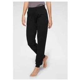 Yogahose OCEAN SPORTSWEAR "Soulwear - Yoga & Relax Pants - Loose Fit", Damen, Gr. 46, N-Gr, schwarz, Obermaterial: 56% Baumwolle, 38% Viskose, 6% Elasthan, bequem lang, Hosen Yogahose, Seitliche Eingrifftaschen und B&uuml;ndchen f&uuml;r bequemen Sitz