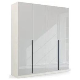 Dreht&uuml;renschrank Rauch "Kleiderschrank Schrank Garderobe Ankleide MODERN BY QUADRA SPIN", wei&szlig; (alpinwei&szlig;, glas kristallwei&szlig;), B:181cm H:210cm T:54cm, Holzwerkstoff, Schr&auml;nke, Dreht&uuml;renschrank, mit hochwertiger Glasfront und Stangengriff MADE IN GERMANY
