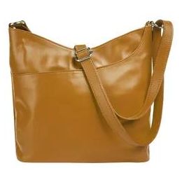 Umh&auml;ngetasche Samantha Look, Damen, Gr. B/H/T: 25cm x 20cm x 5cm onesize, gelb, Leder, unifarben, Taschen Umh&auml;ngetasche, echt Leder, Made in Italy