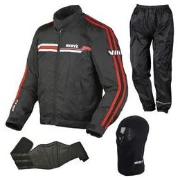 Nerf Motorradkombi NERVE "Nerve 4-teiliges Set Swift" Gr. S, schwarz (schwarz, rot), Overalls, Herren, S, N-Gr, Obermaterial: 100% Polyester. Innenseite: 100% Polyester
