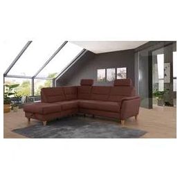 Ecksofa Home Affaire "Palmera L-Form, B: 236 cm", rosa (kupfer), B:236cm H:89cm T:212cm, 100% Polyester;Struktur (100% Polyester);Luxus-Microfaser in Lederoptik (100% Polyester), Sofas, Ecksofa, optional Bettfunktion & Bettkasten, Federkern