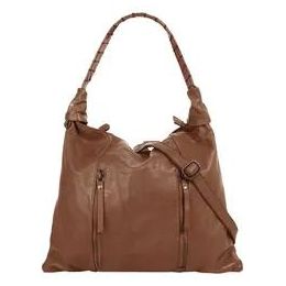 Shopper Samantha Look, Damen, Gr. B/H/T: 40cm x 35cm x 2cm onesize, braun (cognac), Leder, Taschen Shopper, echt Leder, Made in Italy