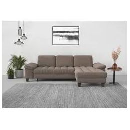 Sit & More Ecksofa SIT & MORE "Westham L-Form", grau (taupe), B:275cm H:88cm T:172cm, 90% Polyester 10% Polyamid, Sofas, Ecksofa, Recamiere, mit oder ohne Bettfunktion, Bettkasten, F&uuml;&szlig;e wengefarben