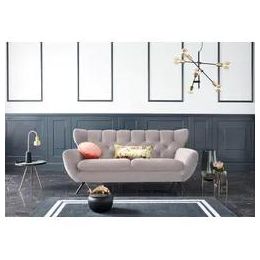 2,5-Sitzer 3C Candy "Beatrice, extravagantes Megasofa, bequem, K&uuml;chensofa, Breite 200cm", rosa (altrosa), B:200cm H:94cm T:95cm, Samt-Optik (100% Polyester), Sofas, mit R&uuml;ckensteppung im Rautenmuster, in Samt Optik oder in Breitcord