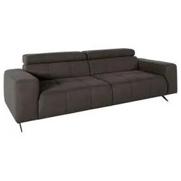 2-Sitzer DOMO collection "Trento, mit Kufenfu&szlig; oder Einzelfu&szlig;", braun (espresso), B:238cm H:79cm T:104cm, 92% Polyester, 8% Nylon, Sofas, wahlweise mit Kopfteilverstellung und in zwei Gr&ouml;&szlig;en erh&auml;ltlich