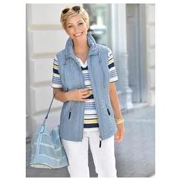 Steppweste Casual Looks, Damen, Gr. 44, blau (hellblau), 100% Polyester, unifarben, Westen Steppweste