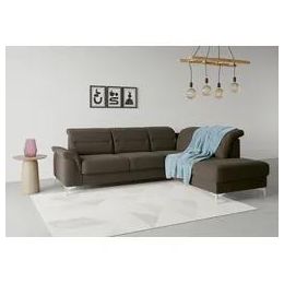 Sit & More Ecksofa SIT & MORE "Sinatra L-Form", braun (espresso), B:251cm H:85cm T:220cm, 90% Polyester, 10% Polyamid, Sofas, Ecksofa, mit Ottomane, optional mit Kopfteilverstellung und Armteilfunktion