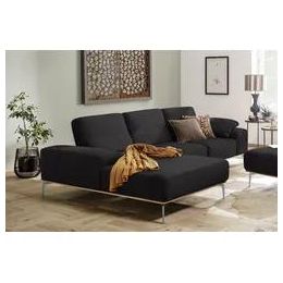 Ecksofa W.Schillig "run, Designsofa, bequem, L-Form", schwarz (midnight w82), B:299cm H:88cm T:178cm, Longlife Xtra-Leder Z73: Naturwalkleder der Luxusklasse aus den erlesensten Rohh&auml;uten. Hautst&auml;rke 1, 1 &ndash; 1, 3 mm;ROHLEDER Jacquard-Flachgewebe Q2 W60 (63% Polyester, 37% Polyacryl);ROHLEDER Chenille-Flachgewebe Q2 W77 (68% Polyacryl, 32% Polyester);Stoff S37 (100% Polyester), Sofas, Ecksofa, mit e
