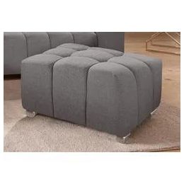 Hocker exxpo - SOFA FASHION "Elias hochwertig und elegant, mit tollem Sitzkomfort", grau (anthrazit), B:71cm H:42cm T:71cm, Struktur (100% Polyester);Webvelours (100% Polyester), Hocker, Polsterhocker