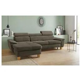 Ecksofa exxpo - SOFA FASHION "Enya, aufwendige Detailverarbeitung, hoher Sitzkomfort, bequem, L-Form", grau (pine grau), B:280cm H:79cm T:167cm, Luxus-Microfaser Vintageoptik (100% Polyester);Webvelours (92% Polyester, 8% Nylon), Sofas, Ecksofa, inkl. Kopfteilverstellung, wahlweise mit Bettfunktion und Bettkasten, Topseller