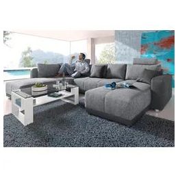 Jockenh&ouml;fer Wohnlandschaft JOCKENH&Ouml;FER GRUPPE "Orlando U-Form, B: 337 cm", grau, B:337cm H:69cm T:180cm, Struktur Farbe petrol: 87% Polyester, 13% Polyacryl;Struktur Farbe greige: 45% Polyacryl, 35% Polyester, 20% Baumwolle;Luxus-Microfaser ALCATOP (100% Polyester) / Struktur (s. u.) Kunstleder SOFTLUX / Struktur (s.u.);Struktur: alle restlichen Farben, au&szlig;er greige + petrol: 65% Polyacryl, 35% Polyester, Sof