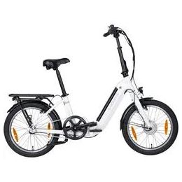 E-Bike SAXONETTE "Compact Comfort Plus 2.0" Gr. 33, wei&szlig; (wei&szlig; gl&auml;nzend, wei&szlig;), Elektrofahrr&auml;der, 33cm, 20 Zoll (50,80cm), Pedelec, Elektrofahrrad f&uuml;r Damen u. Herren