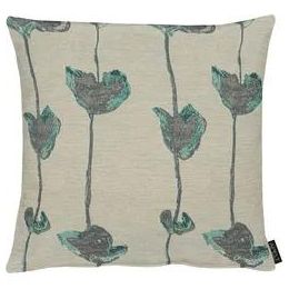 Dekokissen Apelt "Perla" Gr. 1, blau (beige, t&uuml;rkis, gebl&uuml;mt), B:45cm L:45cm, Polyester, Dekokissen_Sitzkissen_Kissenh&uuml;llen, Kissenh&uuml;lle mit F&uuml;llung, 1 St&uuml;ck