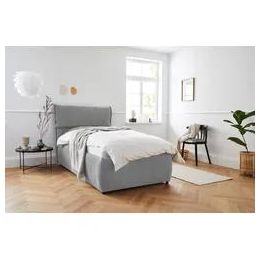 Polsterbett Home Affaire "Jenson", grau, B:128cm L:225cm, Struktur weich (85% Polyester/15% Nylon), Betten, Polsterbett, als Bettgestell oder mit 3 Matratzenarten und H&auml;rtegraden