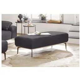Polsterhocker W.Schillig "run", grau (anthrazit w82), B:150cm H:46cm T:60cm, Flachgewebe W82 Q2 (74% Polyacryl, 26% Polyester), Hocker, Polsterhocker, mit Holzsockel, F&uuml;&szlig;e in Bronze pulverbeschichtet, Breite 150 cm