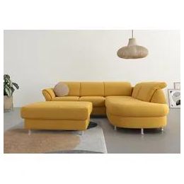 Sit & More Ecksofa SIT & MORE "Apulia L-Form", gelb (mustard), B:250cm H:78cm T:212cm, Webstoff (100% Polyester);Struktur weich (90% Polyester, 10% Polyamid);Luxus-Micofaser Euphoria (100% Polyester);Samtoptik (100% Polyester), Sofas, Ecksofa, wahlweise Bettfunktion, Bettkasten und Kopf- und Armteilverstellung