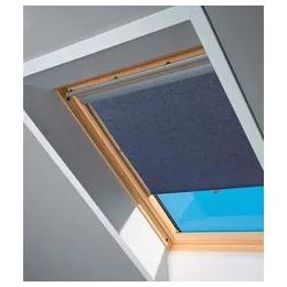 Dachfensterrollo Velux "mit Haltekrallen RHL 100 9050", blau (dunkelblau), 102 104, Aluminium, Polyester, Rollos, Lichtregulierung und Privatsph&auml;re
