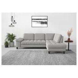 Sit & More Ecksofa SIT & MORE "Westham L-Form", silber, B:261cm H:88cm T:179cm, 90% Polyester 10%Polyamid, Sofas, Ecksofa, mit Ottomane, mit oder ohne Bettfunktion, Bettkasten, Verstellung