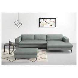 Ecksofa DOMO collection "Modica, zeitlos und elegant, L-Form", gr&uuml;n (mint), B:329cm H:81cm T:173cm, Sofas, Ecksofa, moderne Optik mit extrabreiter Recamiere, auch in Cord