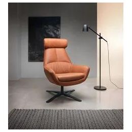 Drehsessel BETYPE "Be Organic High Back, Loungesessel, Hochlehnsessel", braun (cognac), B:81cm H:92cm T:83cm, 100% Echtleder, Sessel, Drehsessel, in elegantem Design mit Drehfunktion