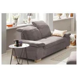2-Sitzer Home Affaire "Bergamo Multifunktions-Sofa, bequem und komfortabel", grau (taupe), B:195cm H:77cm T:90cm, Chenille 100% Polyester;Struktur fein ( 100% Polyester);Luxus-Kunstleder;Struktur weich (100% Polyester), Sofas, mit Armlehn-und R&uuml;ckenfunktion, Federkern