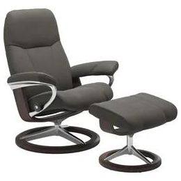 Relaxsessel stressless "Consul", grau (metal grau paloma), B:82cm H:102cm T:72cm, Leder BATICK: BATICK ist ein leicht korrigiertes, durchgef&auml;rbtes und genarbtes M&ouml;belleder, bei dem die meisten Unebenheiten und Spuren in der Regel entfernt wurden.;Leder PALOMA: PALOMA ist ein durchgef&auml;rbtes Semianilin-M&ouml;belleder mit nat&uuml;rlicher Narbung.;ROHLEDER Stoff Q2 FARON: Ein fester zuverl&auml;ssiger Boucl&eacute; mit e