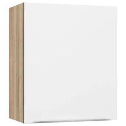H&auml;ngeschrank KOCHSTATION "KS-Aken", wei&szlig; (wei&szlig;, wildeiche nachbildung), B:60cm H:70,4cm T:34,6cm, Schr&auml;nke, H&auml;ngeschrank