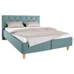 Polsterbett Home Affaire "Sunley 100", gr&uuml;n (mint), B:183cm L:210cm, Struktur (100% Polyester);Strukturstoff (100% Polyester), Betten, Polsterbett, Kreuzsteppung, Kopfteilh&ouml;he 102 cm, ohne oder mit Matratze/Lattenrost