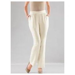 Palazzohose Classic Basics, Damen, Gr. 20, Kurzgr&ouml;&szlig;en, beige (ecru), 100% Polyester, unifarben, lang, Hosen Palazzohose